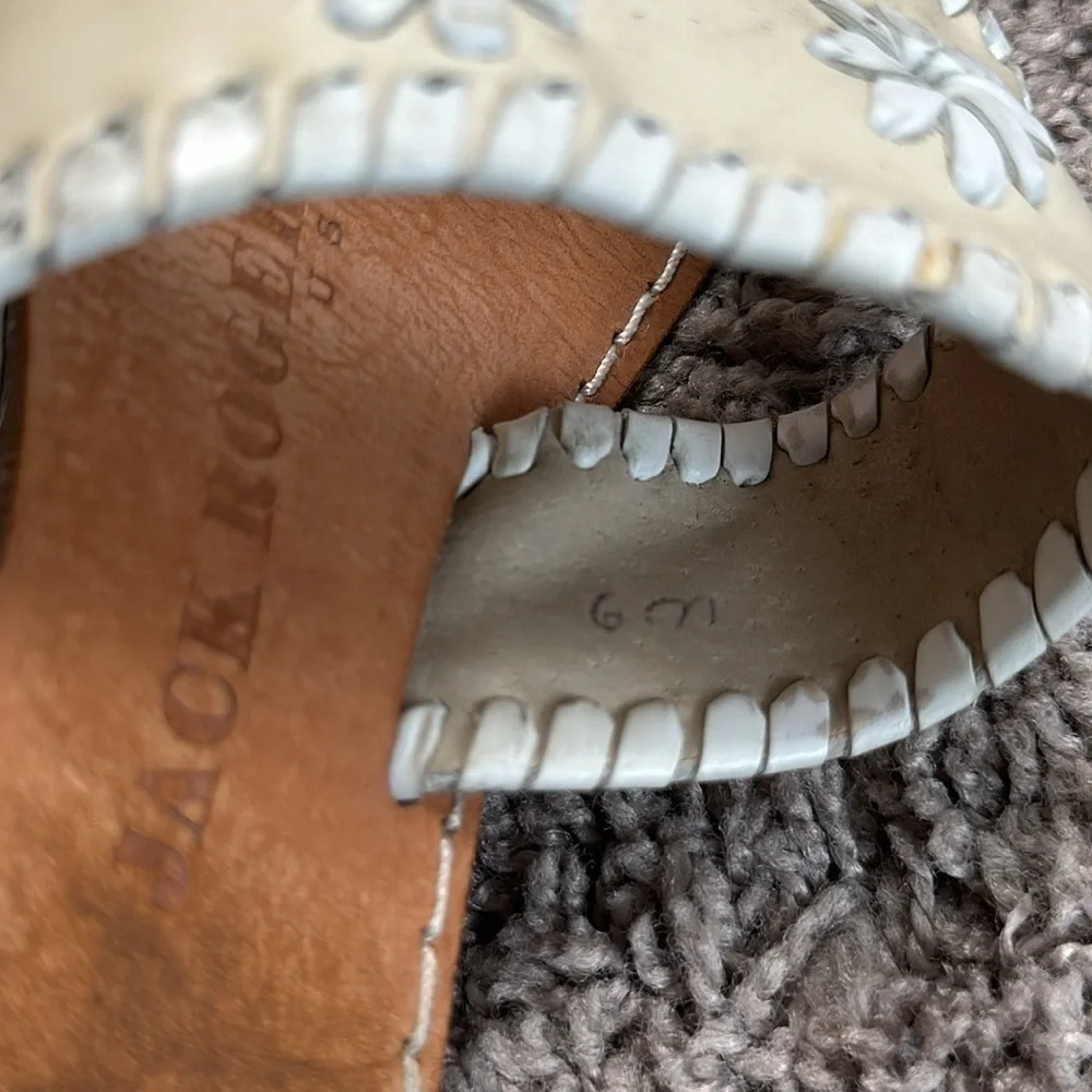 Jack Rogers | Shoes | Jack Rogers Womens 6m Cream Ivory Leather Mid ...